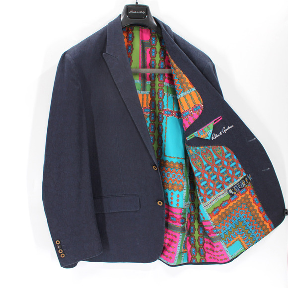 Robert Graham | Suits & Blazers | Robert Graham Navy Blazer With ...